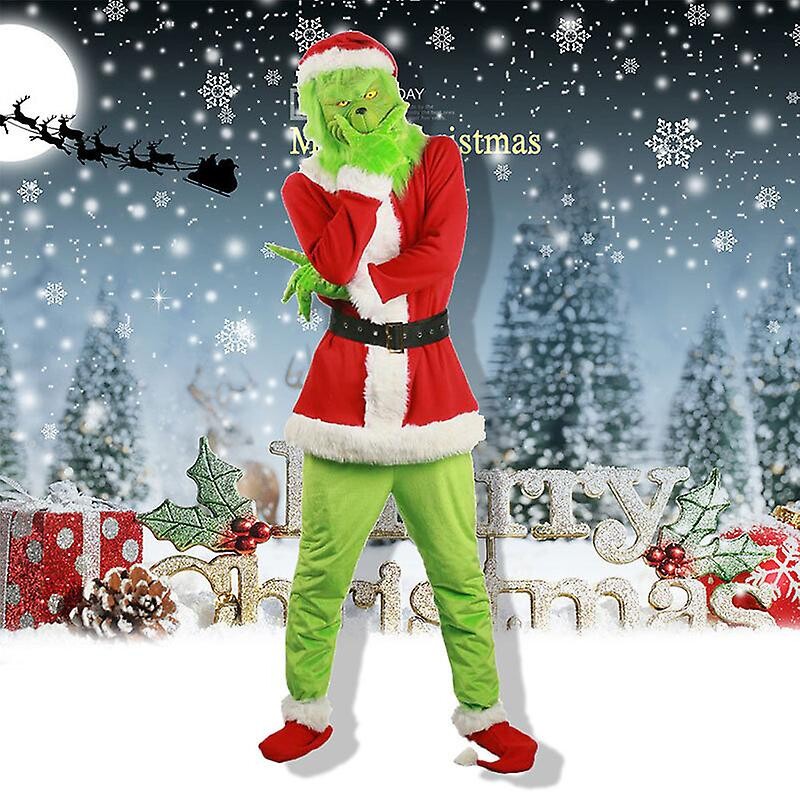Boss Mask# Spot Christmas Costume Monster Thief Grinch Green Fur ...
