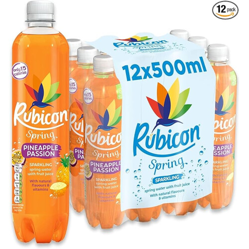 Rubicon Spring 12 Pack Pineapple Passion Sparkling Spring Water with ...