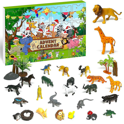 Wild World Advent Calendar For Kids 2024 Christmas, 24 Jungle Safari Animals Wildlife Figures ...