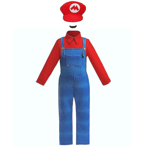 (130cm) Super Mario Costume Kits For Kids Boys Super Mario Shirt ...