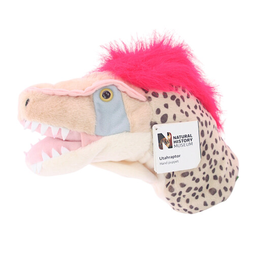 Utahraptor 12" plush dinosaur hand puppet toy Natural History Museum ...