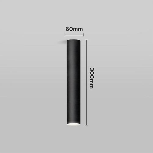 (Warm White, Black 300mm) Dimmable Long Tube Surface Mounted Downlight ...