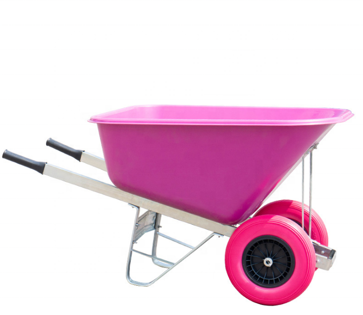 (Pink) Agri Barrow 200 Litre Twin Wheel Wheelbarrow Plastic Tub ...