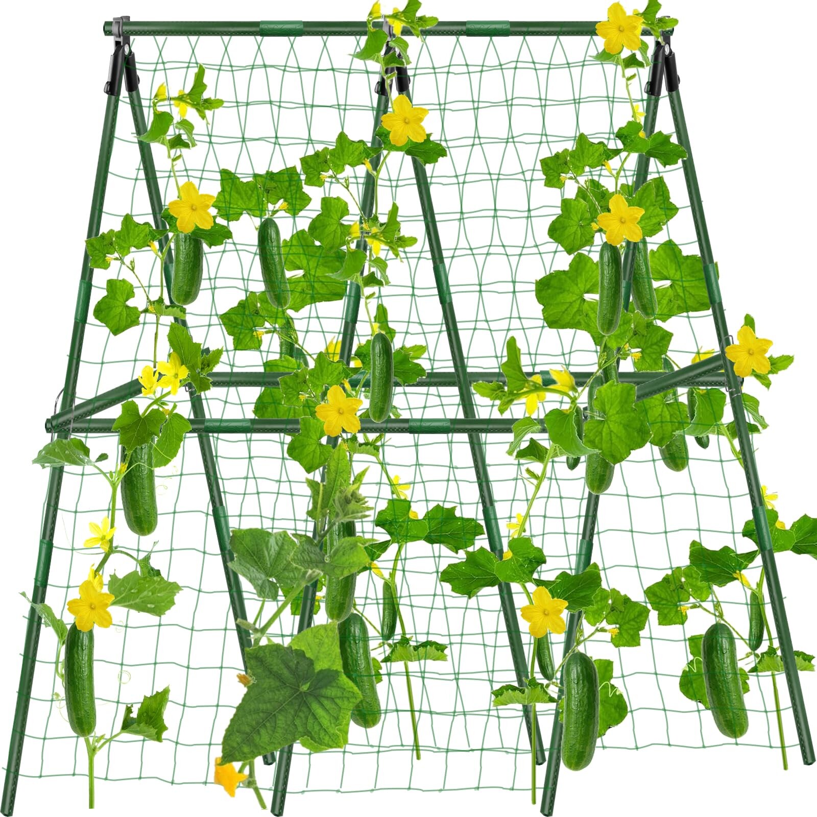4x4 FT Cucumber Trellis Set Garden Trellis for Climbing Plants Outdoor ...