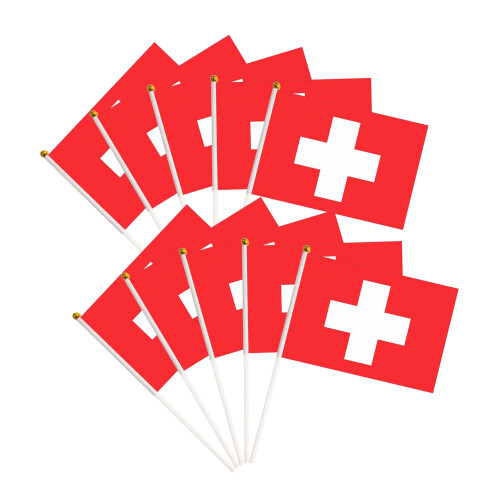 50 Pack Switzerland Swiss Flags Small Mini Hand Held Switzerland Swiss ...