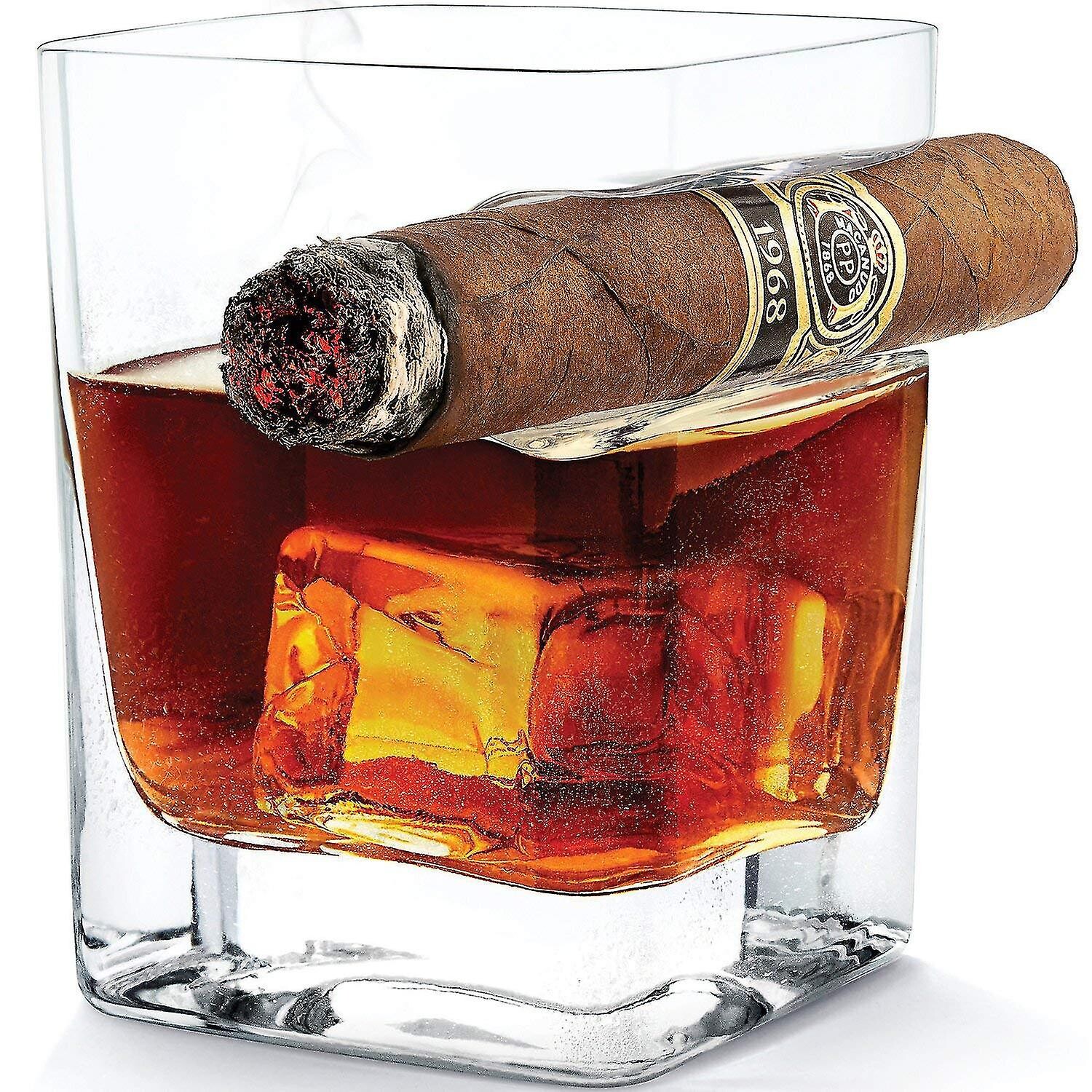 Cigar Glass - Double Old Fashioned Glass With Built-in Cigar Rest on OnBuy