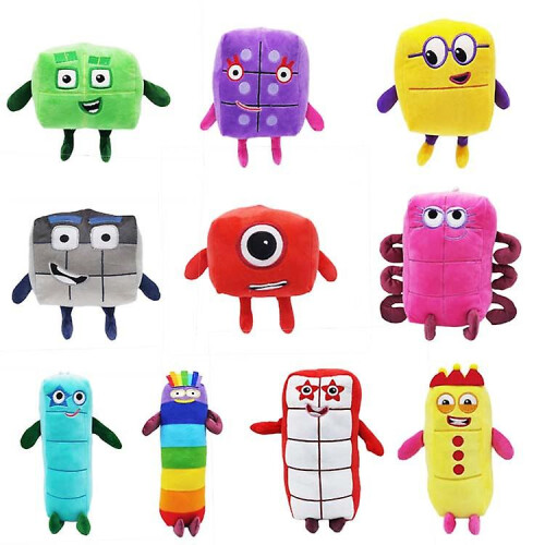 (10pcs a set) Number Blocks Stuffed Model Dolls Cartoon Anime Digit ...