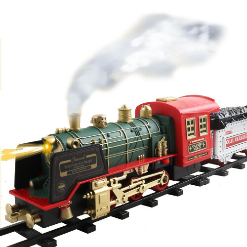 Train Set with Steam Locomotive, Toddler Electric Train Toy with ...