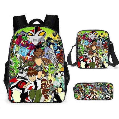 (3pcs, 4) Junior Hacker Backpack Ben 10 Student Schoolbag Cartoon ...