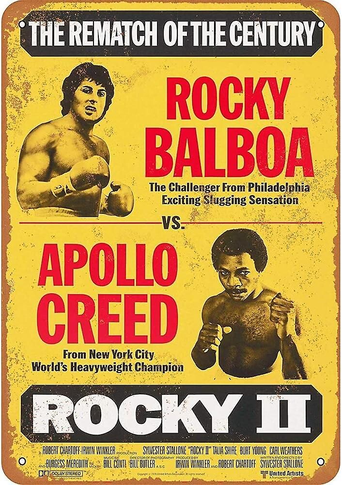 12" X 8" Gym Metal Sign, 1979 Rocky Balboa Vs. Apollo Creed, The ...