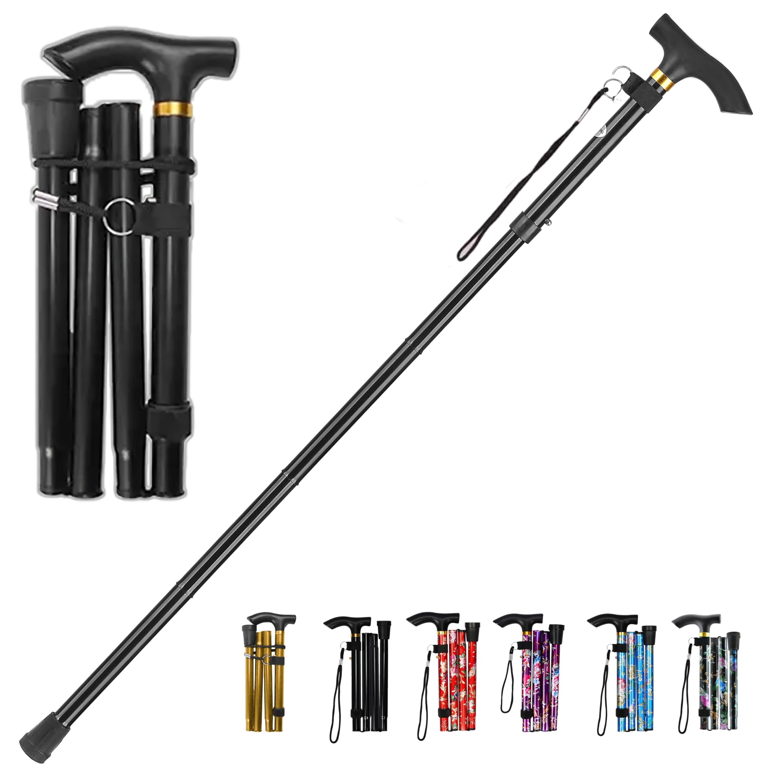Walking Stick, Adjustable Height Folding Walking Sticks for Men ...