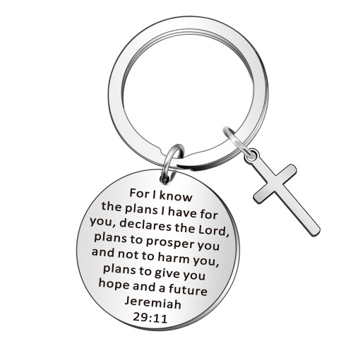 Christian Cross Keyring Holy Bible Keyring Inspirational Bible Verse ...