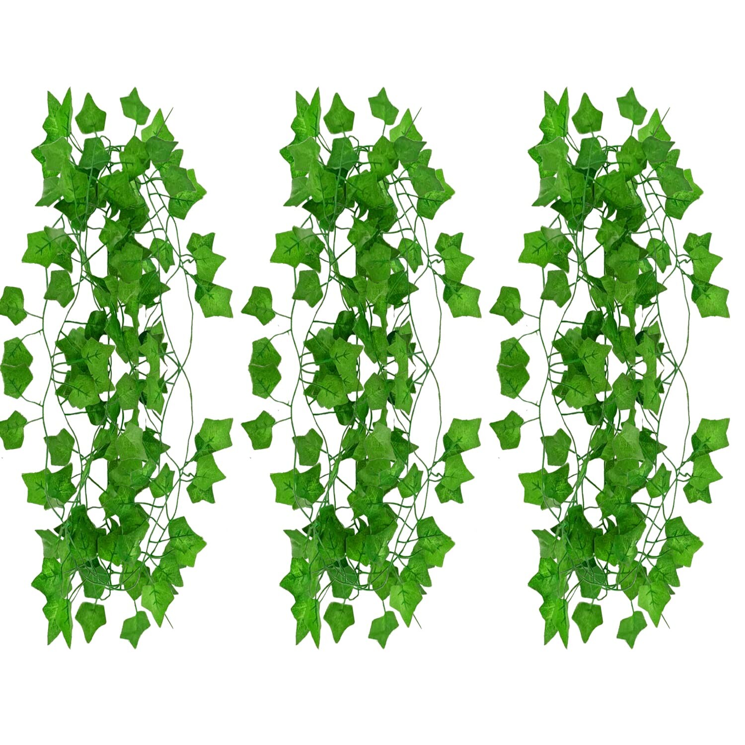 3 pack Artificial Fake Vine, 21Ft Fake Ivy Fake Plants Green Leaves ...