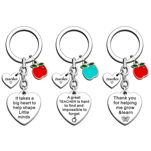 3 PCS Appreciation Teacher Gifts Keyrings Teacher Gifts for Women Thank ...