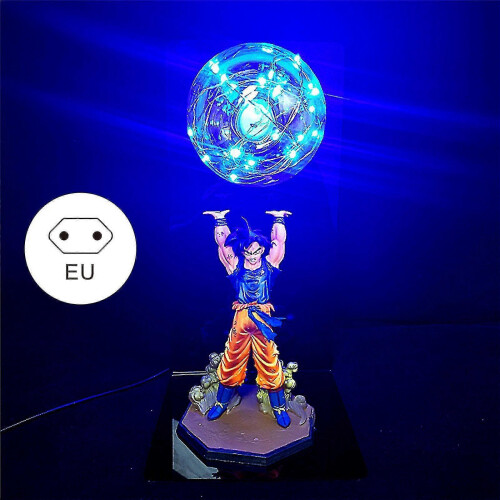 (Blue, EU Plug) Dragon Ball Lamp Goku Strength Bombs Luminaria Desktop ...