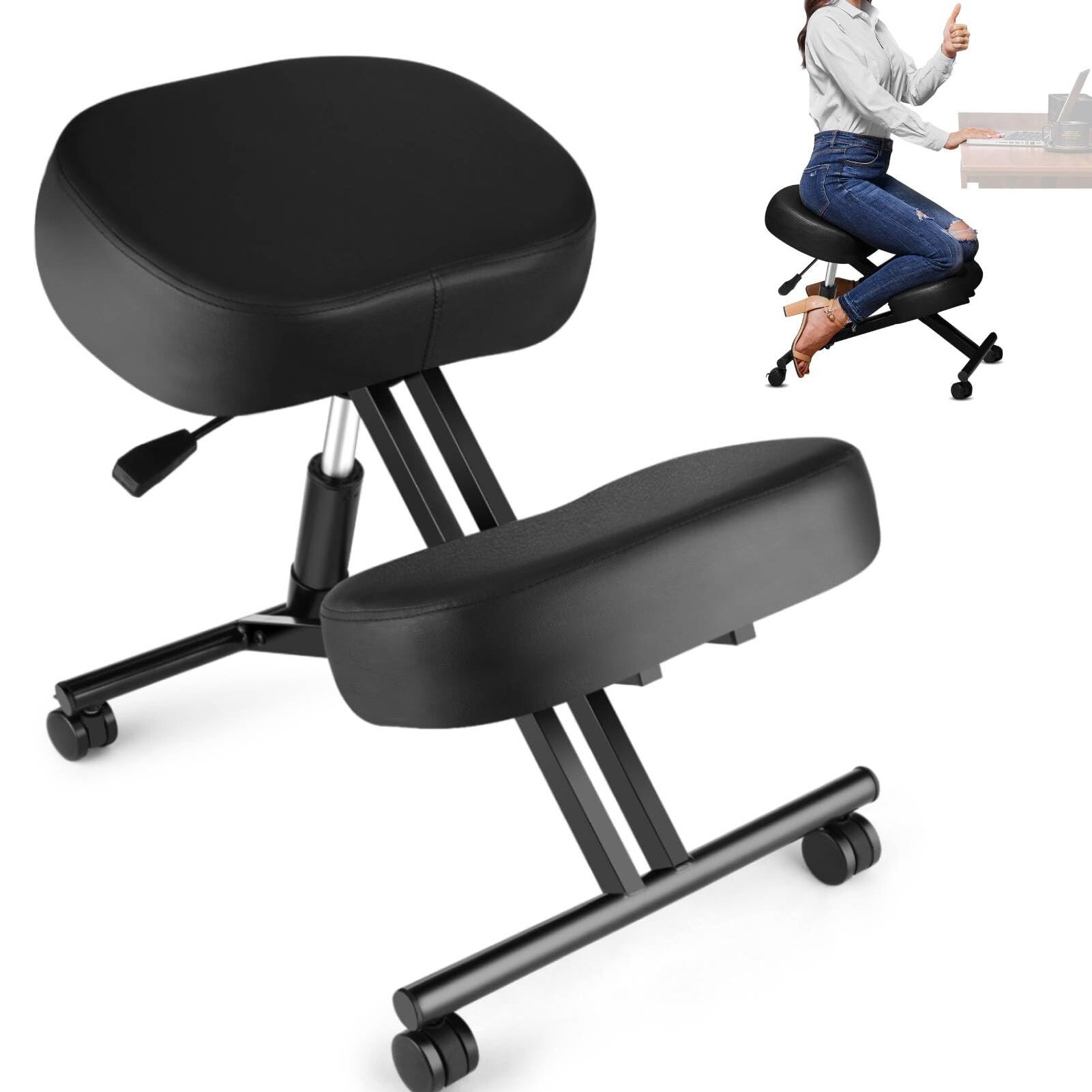 Ergonomic Kneeling Chair Meditation Chair with Height Adjustable and ...