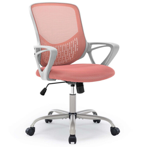 Silla ergon?mica de malla con altura ajustable para computadora y soporte lumbar suave para ...