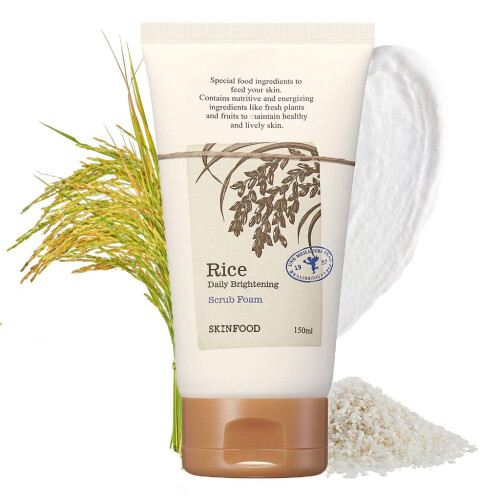 SKINFOOD Mousse exfoliante quotidienne au riz 150 ml - Gommage visage hypoallerg nique au son de ...
