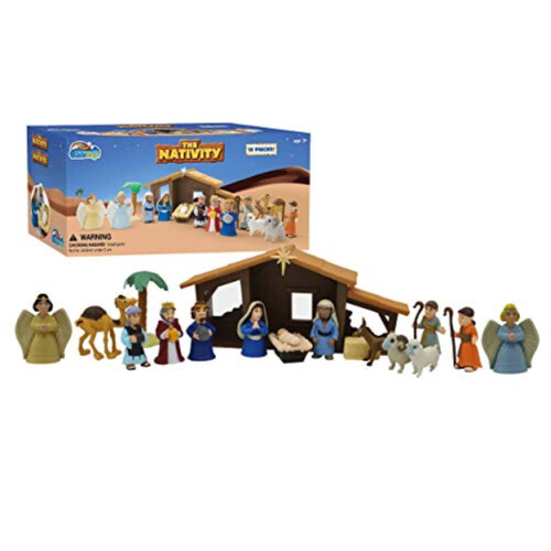 BibleToys Nativity Set - Christmas Story Manger Scene 18 Pieces With ...