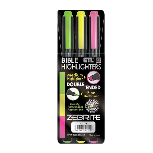 G.T. Luscombe Company Inc. Zebrite Double Ended Bible Highlighter Set ...