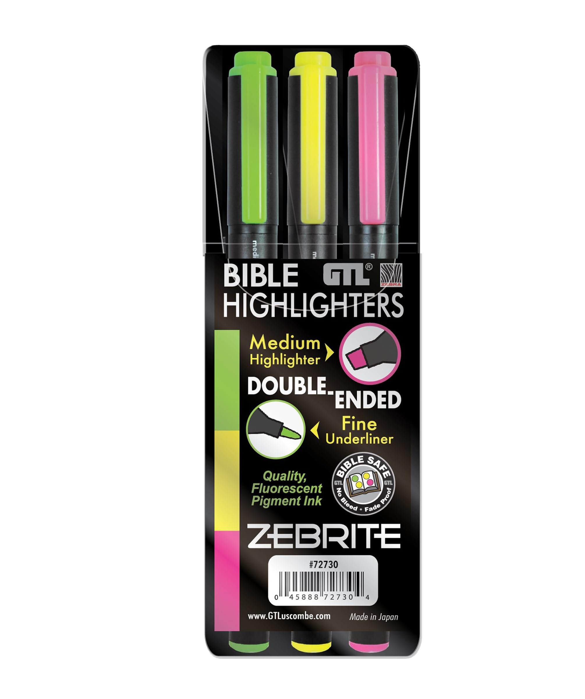 G.T. Luscombe Company Inc. Zebrite Double Ended Bible Highlighter Set ...