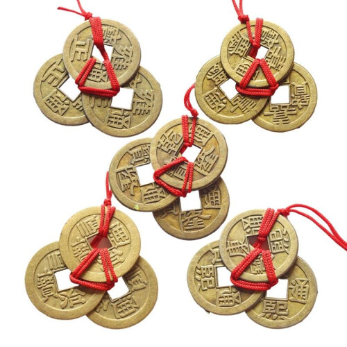 Chinese Fortune Coin Ancient Dynasty With Red String Chinese Fortune ...