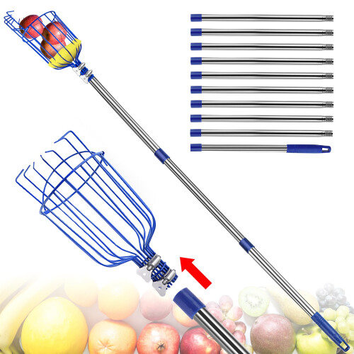 Zeepzer 13 FT Fruit Picker Pole Apple Avocado Picker Fruit Picker Tool ...