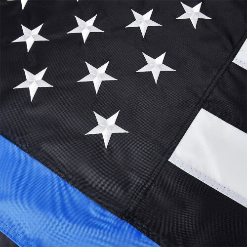 Thin Blue Line Flags 3x5 FT Outdoor Heavy Duty Black and Blue American ...