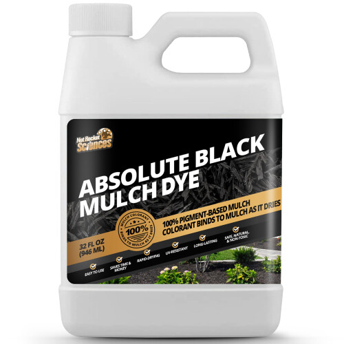 32oz Absolute Black Mulch Dye - Treats up to 2 500 sq. ft. Liquid Mulch Dye Black Premium Mulch ...