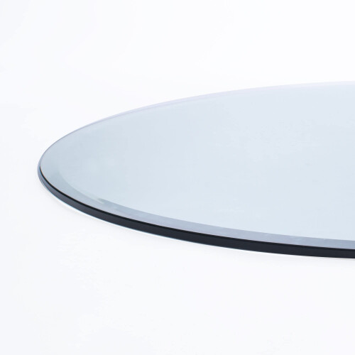 16"" Inch Round 1/2"" Thick Clear Glass Table Top with beveled Edge and ...