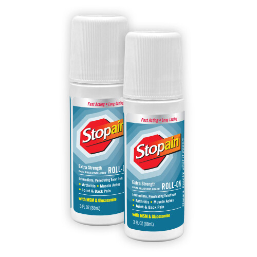 Stopain Pain Relief Roll On Gel 3oz (2 Pack) USA Made Max Strength Fast ...