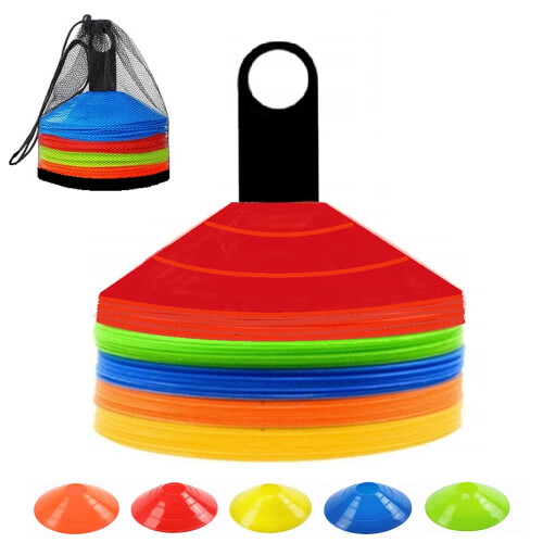 ANSLYQA Soccer Cones (Set of 50) Agility Training Disc Cone with Carry ...