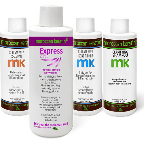 Moroccan Keratin Express Smoothing & Straightening Hair Treatment Frizz ...