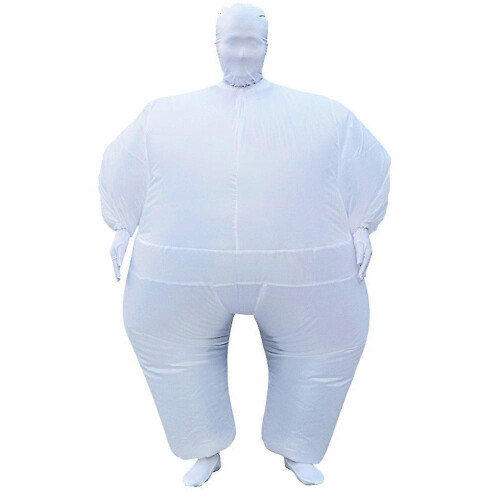 (Fit height 120-150cm, White) Sumo Inflatable Suit Fat Masked Blow Up ...