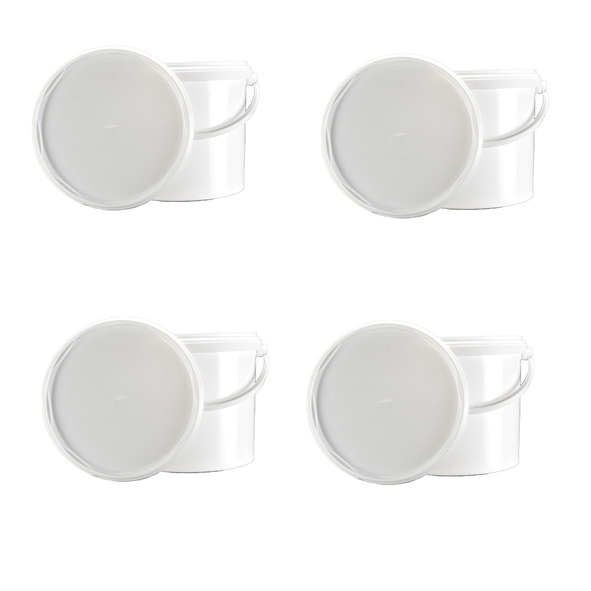 (5 Litre, 50 Buckets) ITP Packaging White Plastic Buckets with Tamper ...