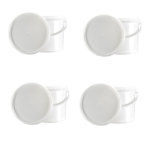 (5 Litre, 100 Buckets) ITP Packaging White Plastic Buckets with Tamper ...
