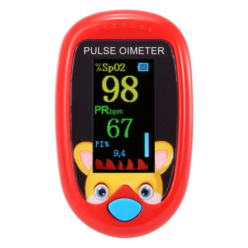 (red) Children Pulse Oximeter Fingertrip Mini SpO2 Monitor Oxygen ...