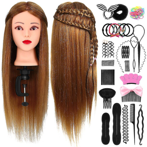 Frcolor Mannequin Head Set with Hair Salon Training Head Stand Set Hair Training Model ...