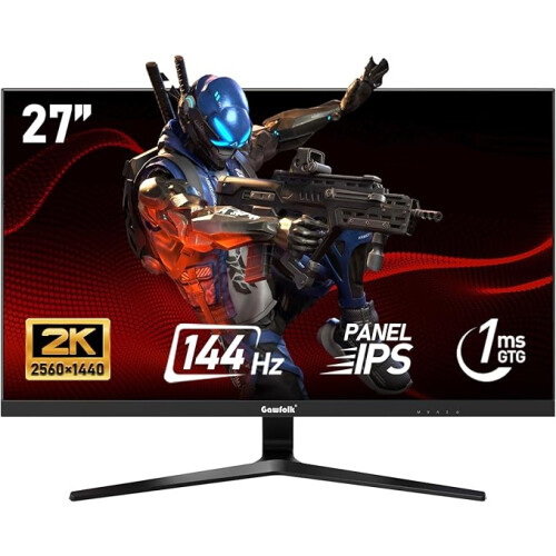 27-inch IPS PC Screen, 2K WQHD (2560×1440P), 144Hz Gaming Monitor, 1ms ...