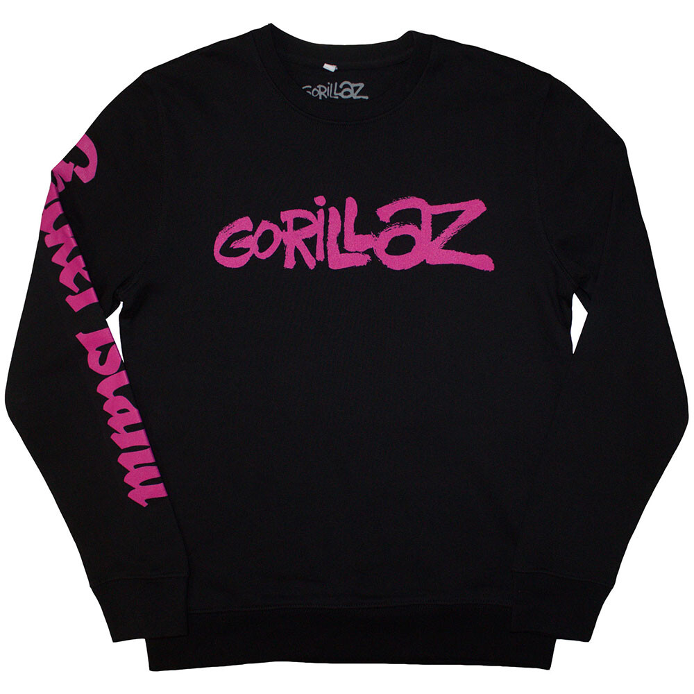 (S, Black) Gorillaz Unisex Adult Craker Island Pazuzu Spiral Back ...