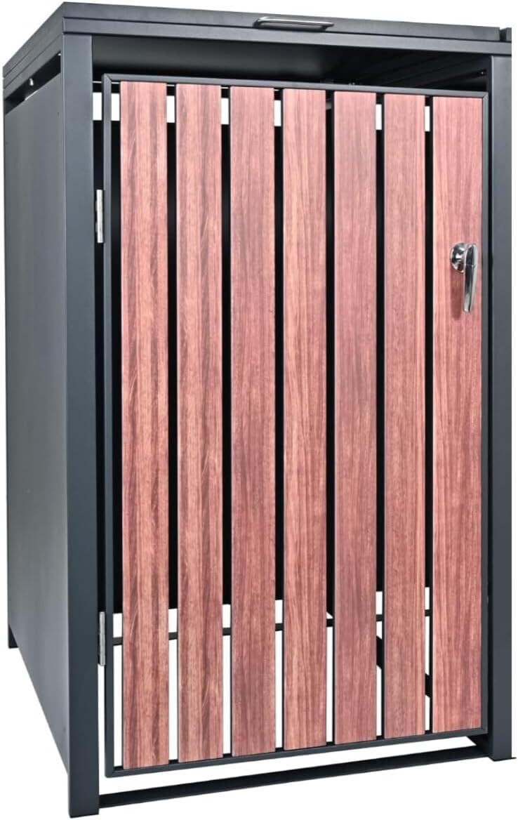 DWD® Single Wheelie Bin Hideaway 120L/240L with Oak Slat Effect Door on ...