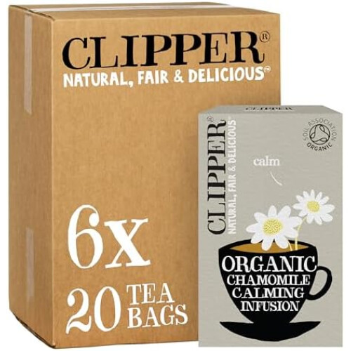 Clipper Organic Chamomile Tea Bags | 120 Infusion Teabag Sachets (6 x ...