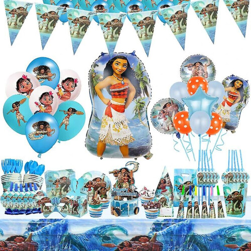 (number 9) Moana Princess Birthday Party Decorations Girls Happy ...