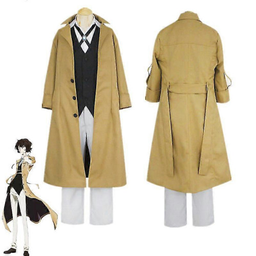 (XXXL) Anime Bungo Stray Dogs Dazai Osamu Cosplay Costume Long Jacket ...