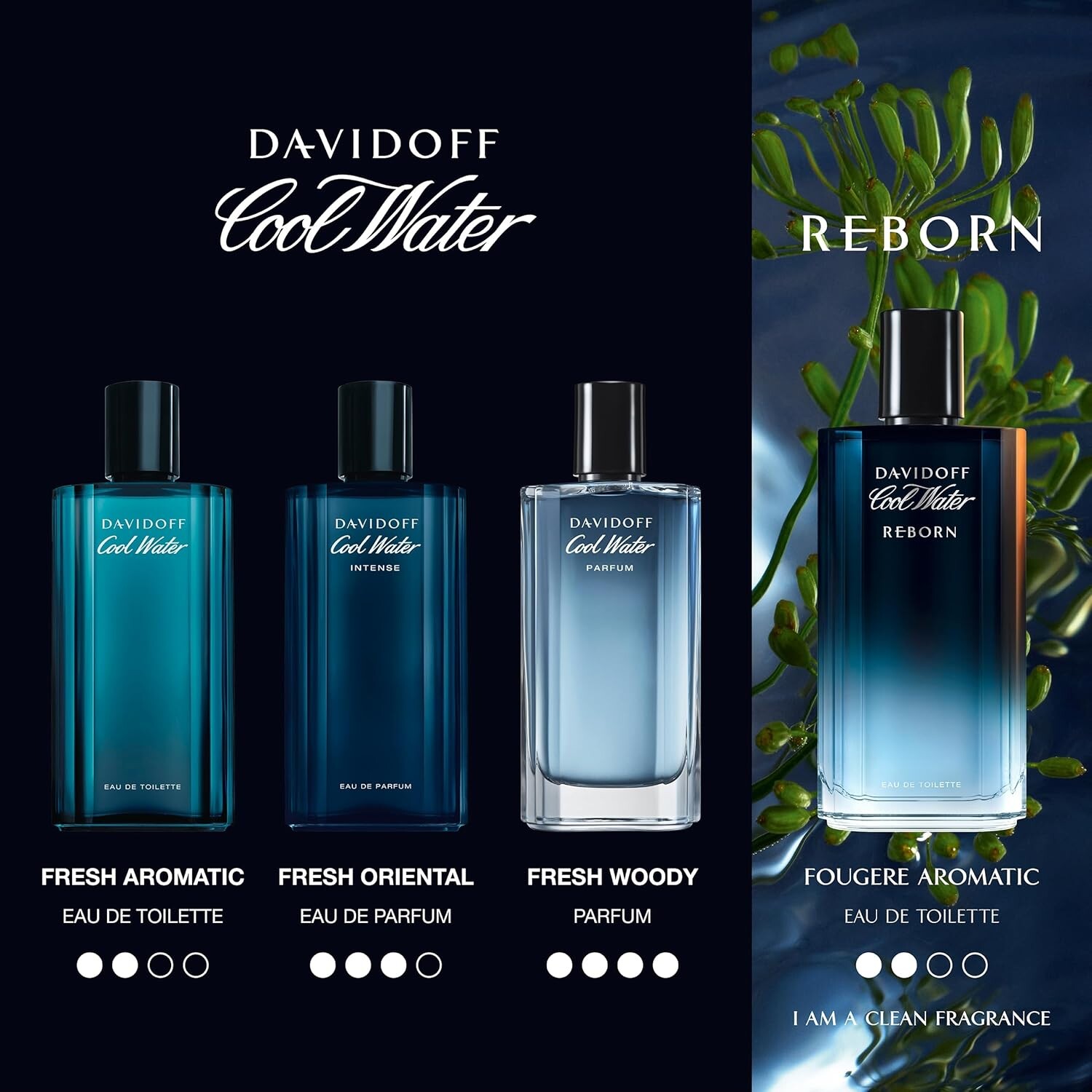 DAVIDOFF Cool Water Intense, Eau de Parfum, Men's Perfume, Fresh ...