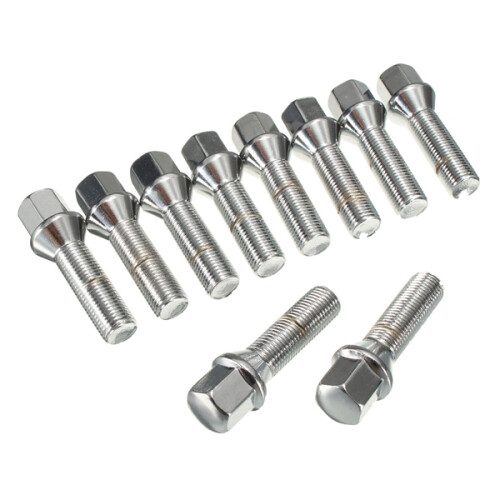 10pcs M14 x 1.5 40mm Steel Wheel Bolts Screw For Vehicle Audi A3 A4 S3 A6 VW Golf Seat 19mm Hex ...
