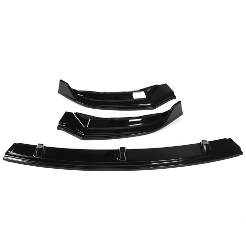 3Pcs Glossy Black Car Front Bumper Protector Lip Body Kit Spoiler For ...