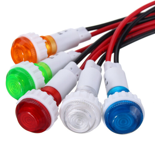 12V 10mm LED Dash Dashboard Panel Indicator Warning Signal Light Lamp ...