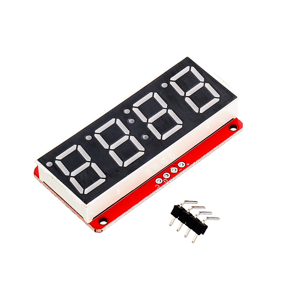 4 Digit 7-Segment 0.56' LED Display Tube Decimal 7 Segments HT16K33 I2C Clock Double Dots Module ...