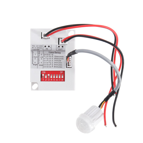 12V 24V 7-10M PIR Motion Sensor Switch IR Infrared Human Body Induction ...